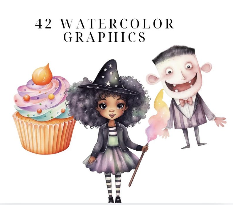 Commercial Use | Pastel Halloween | Watercolor Halloween Clipart ...