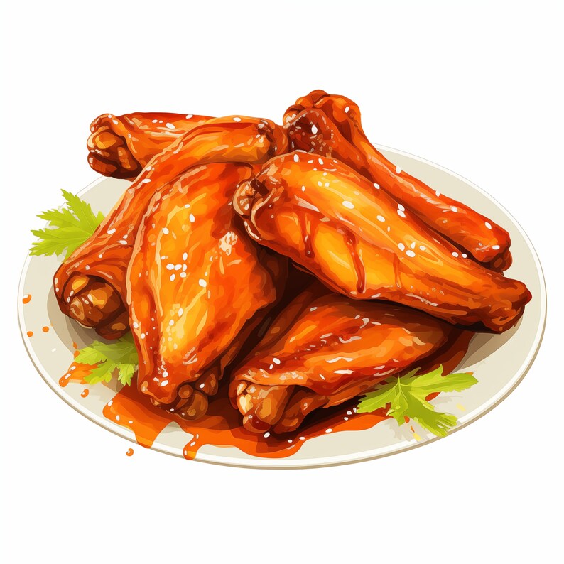 10 Chicken Wings JPG 300 DPI Clipart Vol 2 Commercial Use Instant ...