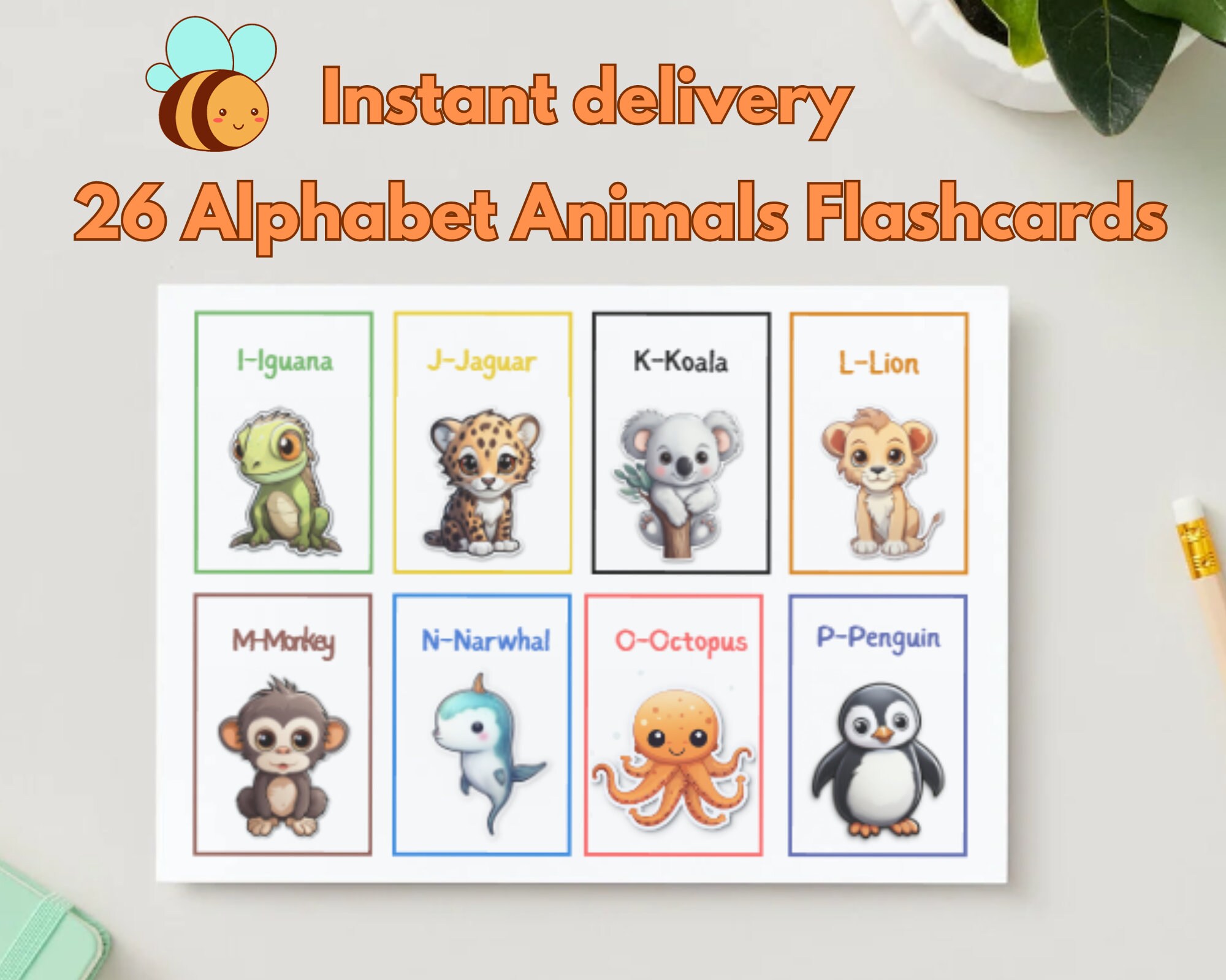 Animal Flashcards + FREE Animal Colour Page | Alphabet Flashcards ...