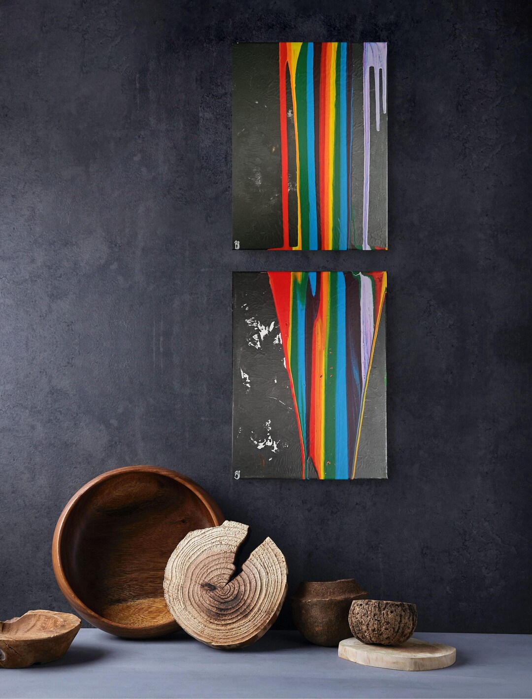 Follow the Rainbow – Original 2-panel Painting | Vibrant Acrylic ...