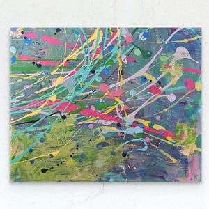 Original Hand-painted Abstract Art on 4 Panels | Vibrant Acrylic ...