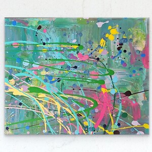 Original Hand-painted Abstract Art on 4 Panels | Vibrant Acrylic ...