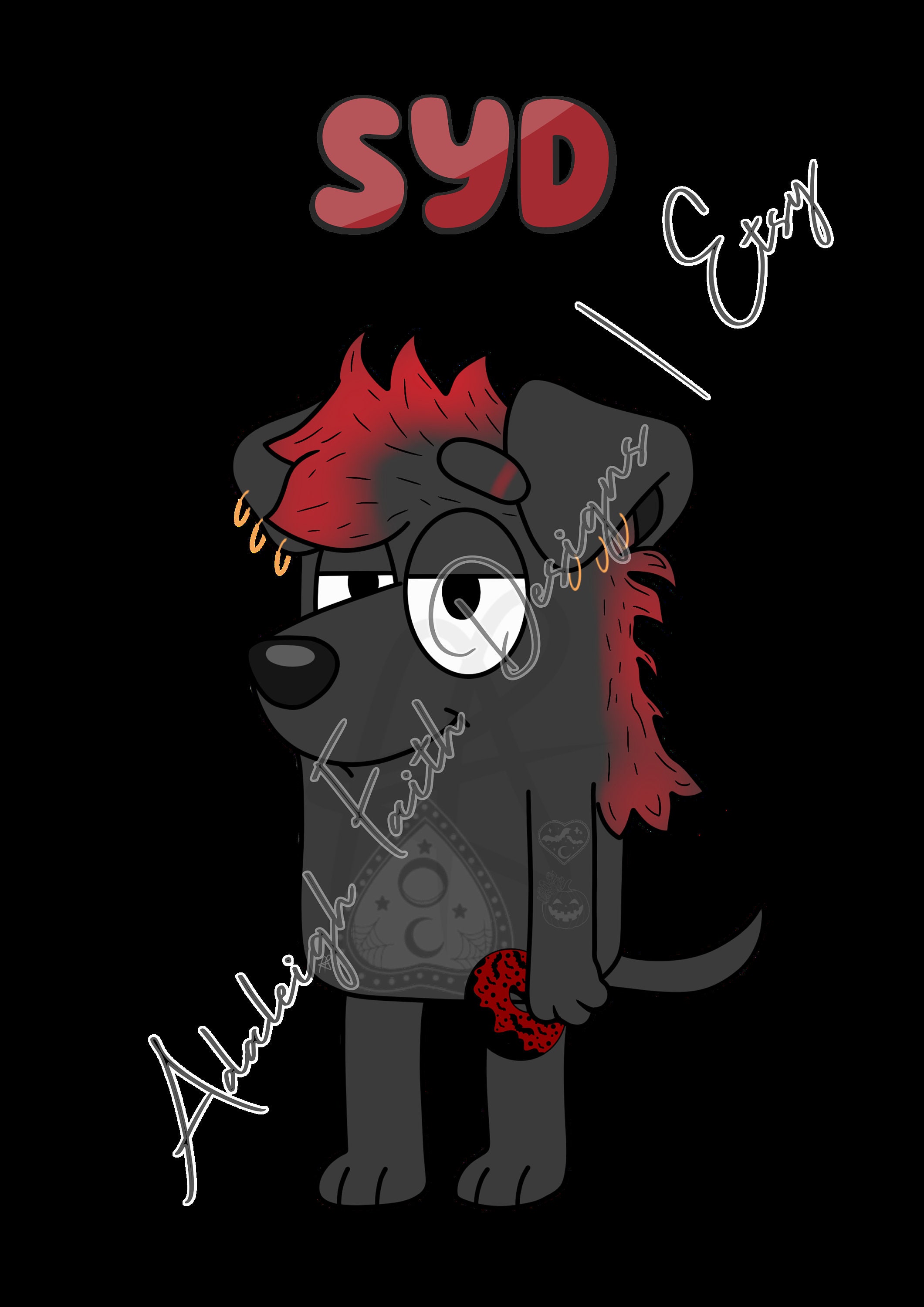 Goth Bluey Character Sticker for Cricut - Etsy