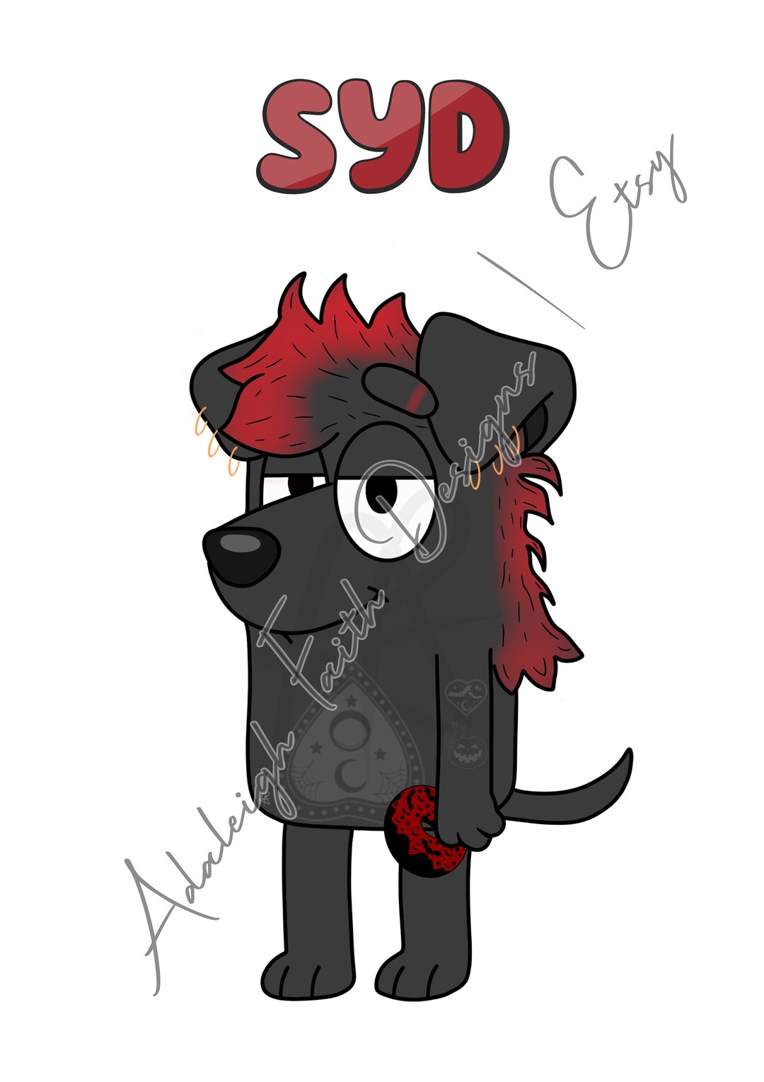 Goth Bluey Character Sticker for Cricut - Etsy