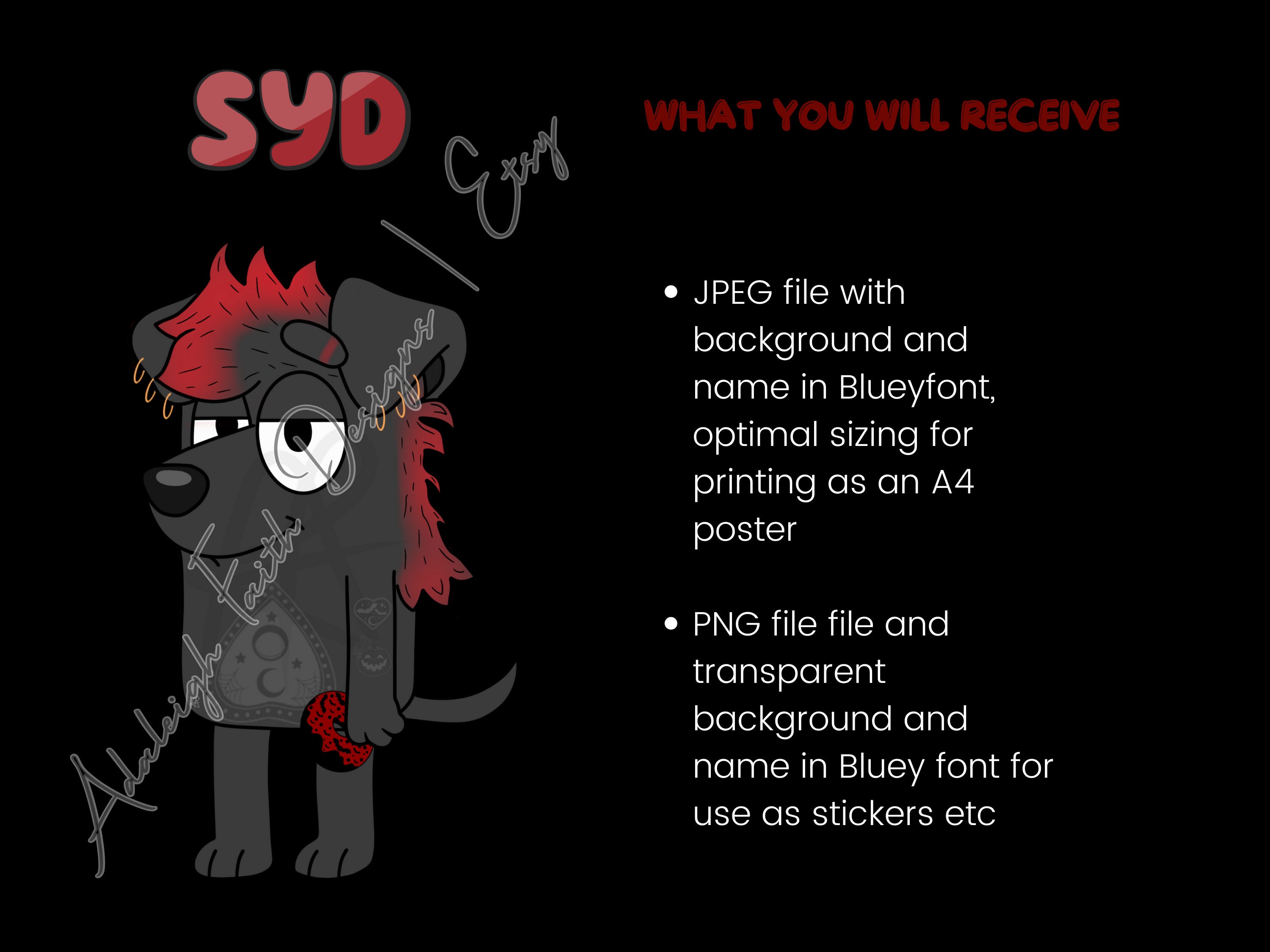 Custom Bluey Style Portrait Drawing (CAN INCLUDE CGM) T1D Diabetes ...