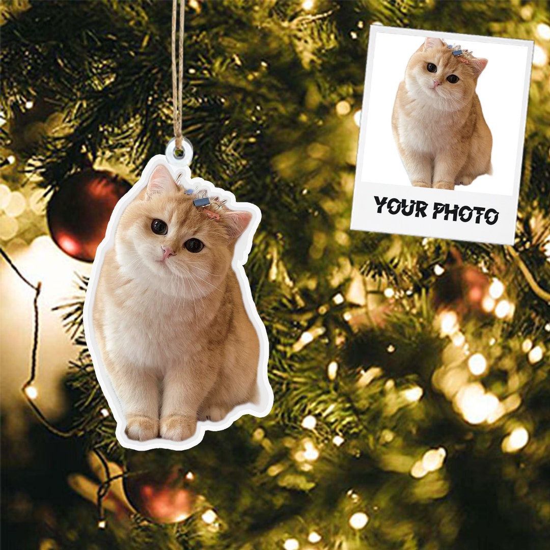2/5/10pcs Custom Cat Christmas Ornamentacrylic Christmas Tree - Etsy