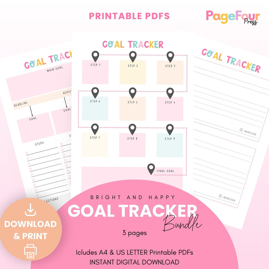 Goal Tracker Printables, Goal Planning Pdfs, Digital Download, Goal ...