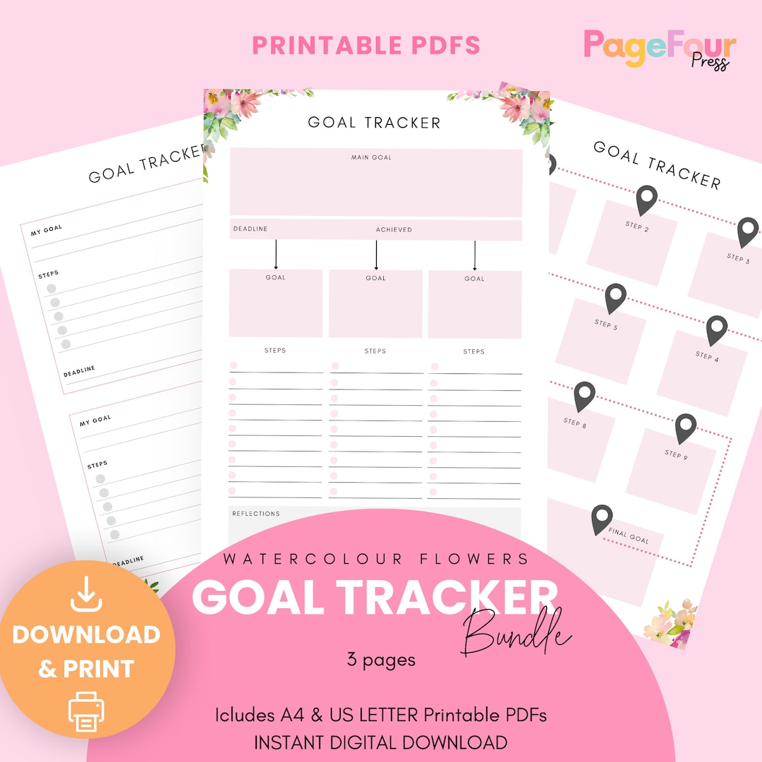 Goal Tracker Printables, Goal Planning Pdfs, Digital Download, Goal ...