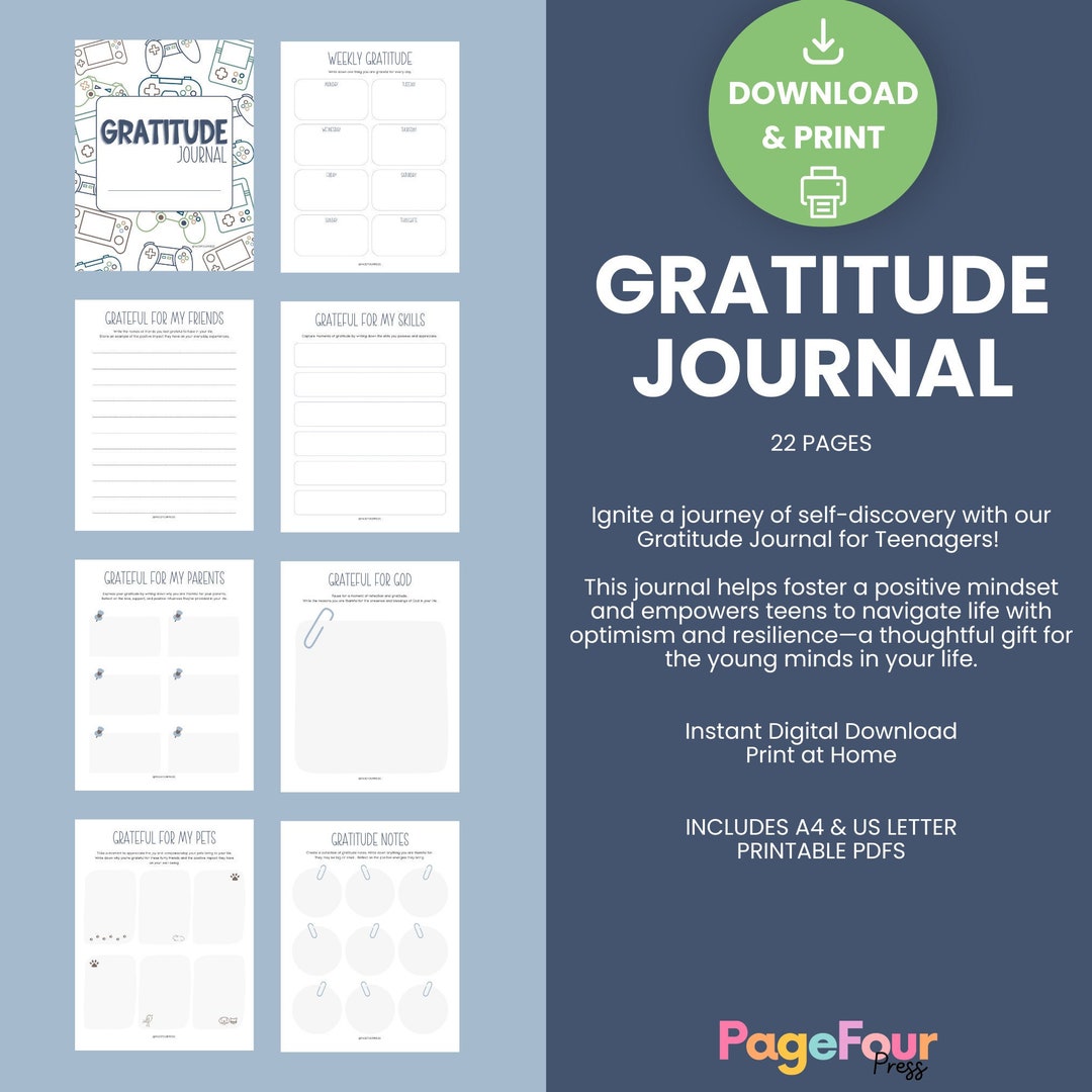 Printable Teenage Gratitude Journal | Gratitude Activities for Teens ...