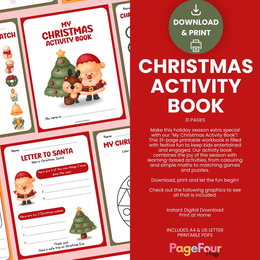 My Christmas Activity Book | Christmas Holiday Activity Sheets ...