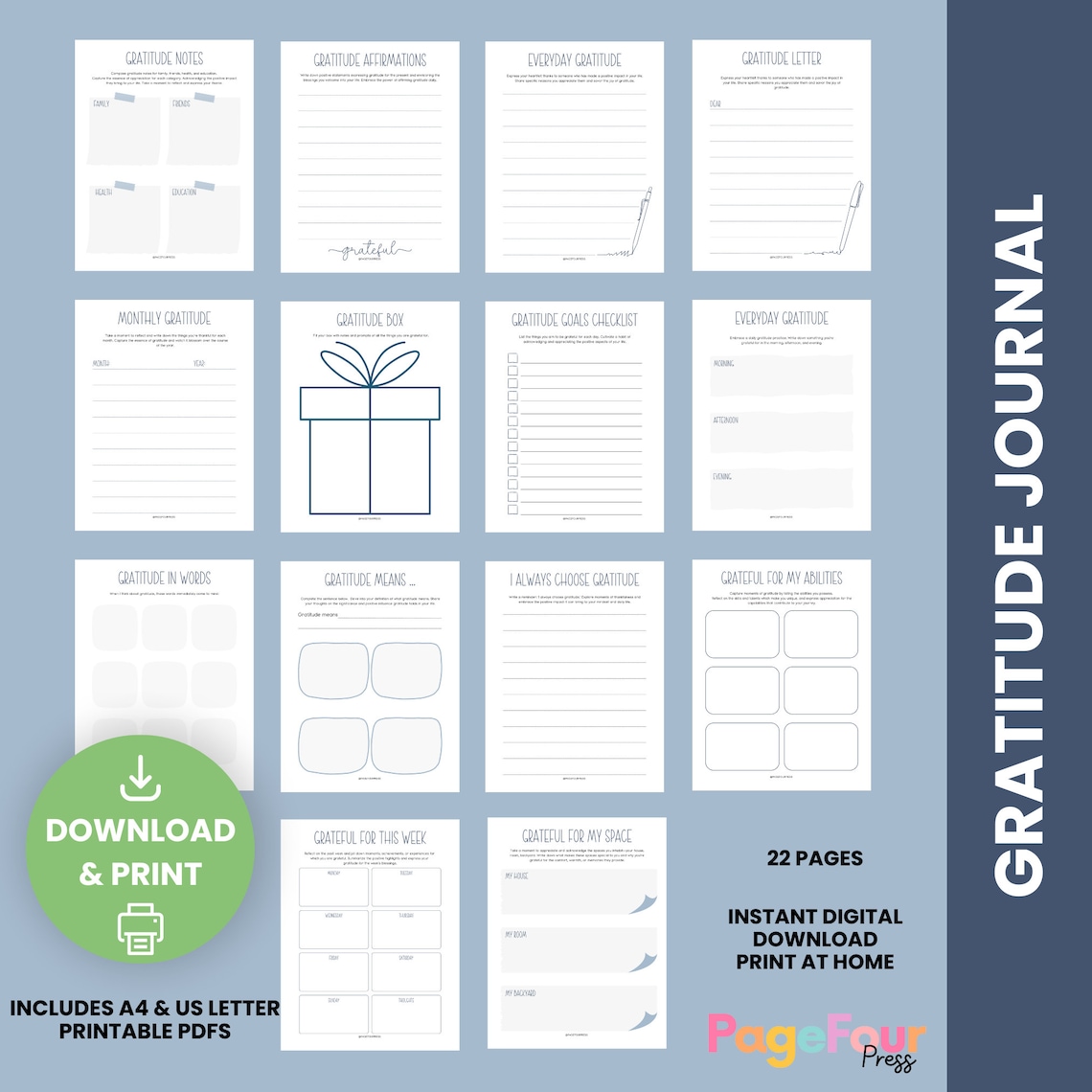 Printable Teenage Gratitude Journal | Gratitude Activities for Teens ...