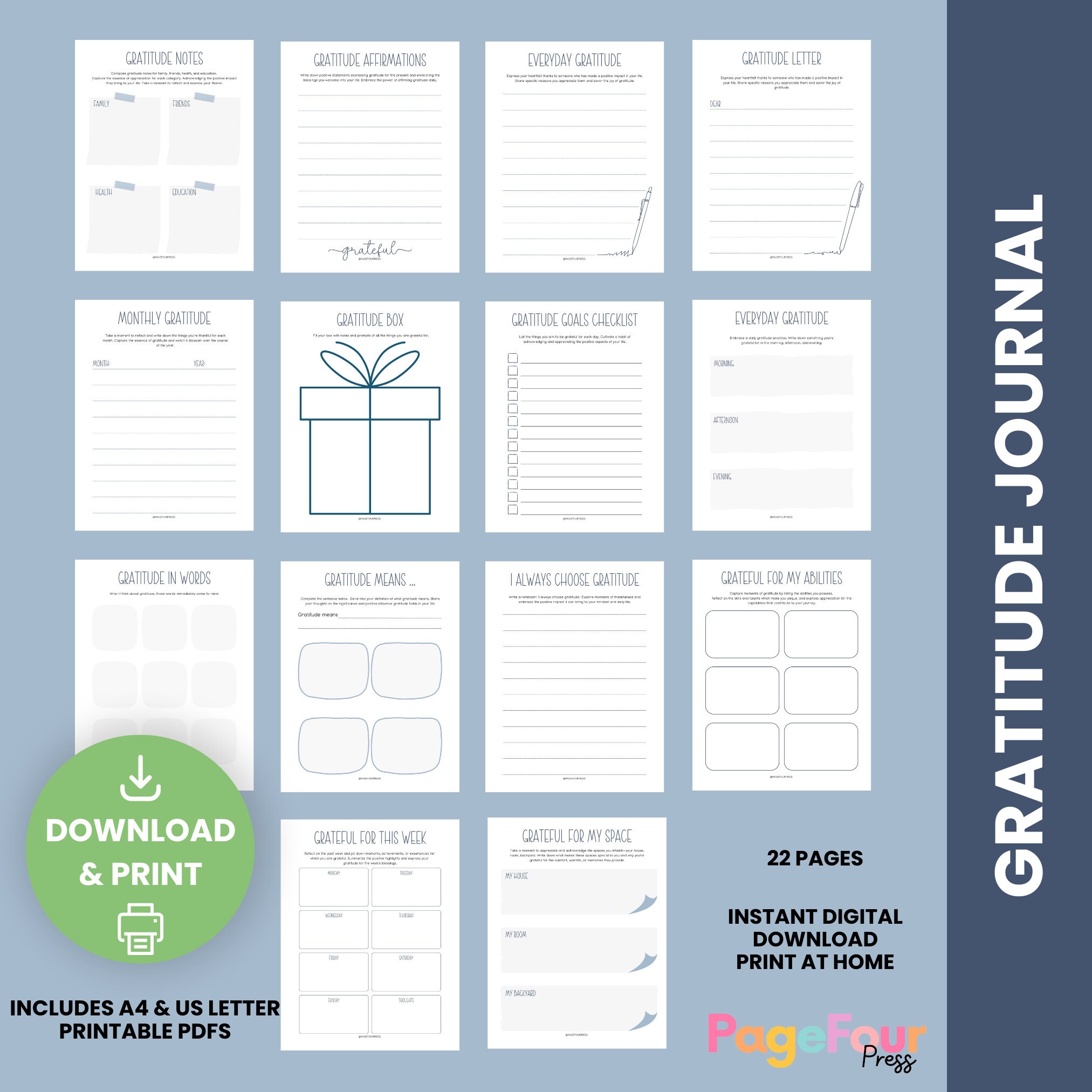 Printable Teenage Gratitude Journal | Gratitude Activities for Teens ...