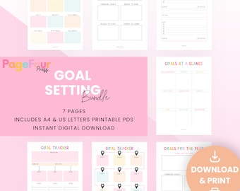 Goal Setting Printables Goal Planning Pdfs Digital Download Goal Sheets ...