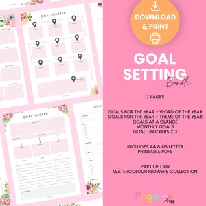 Goal Setting Printables Goal Planning Pdfs Digital Download Goal Sheets ...