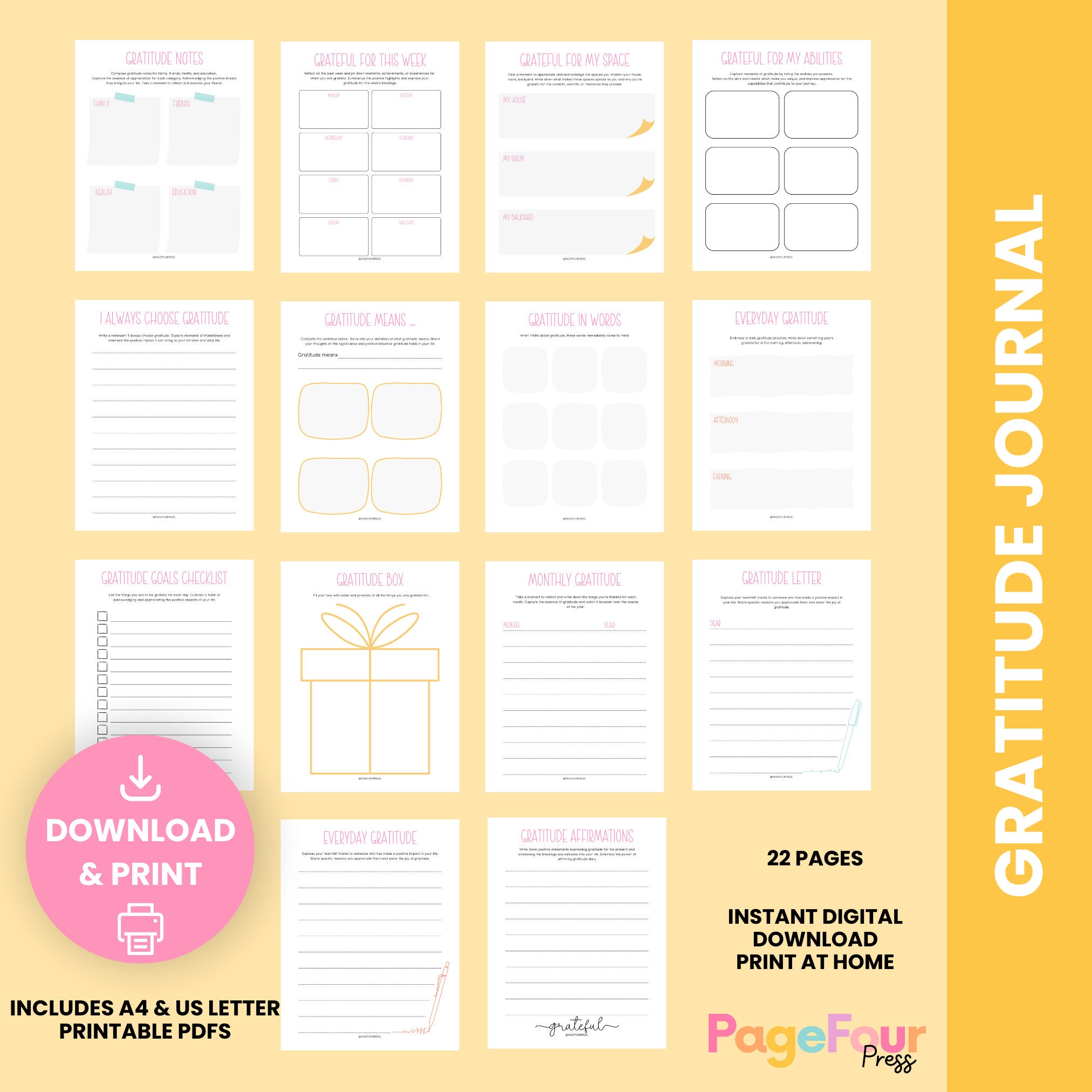 Printable Teenage Gratitude Journal Gratitude Activities for Teens ...