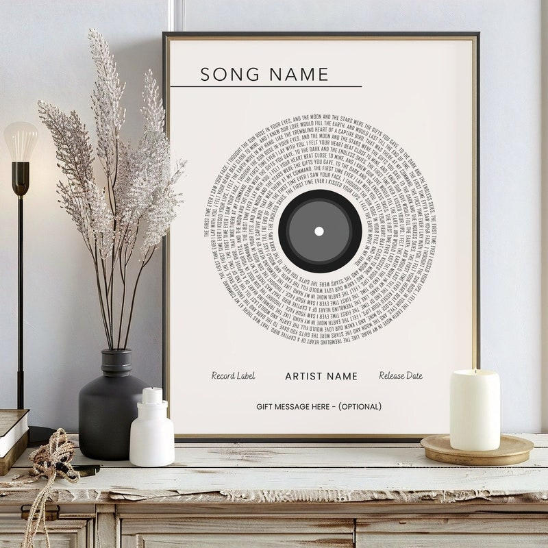 Music Lyrics Art Template - Etsy