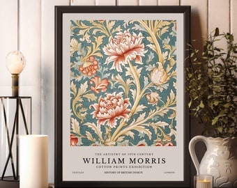 William Morris Print, William Morris Exhibition Poster, William Morris Floral Decor, Vintage ...