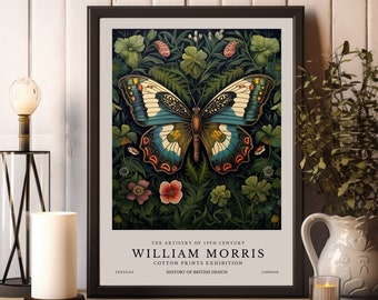 William Morris Butterfly Print, William Morris Exhibition Print ...
