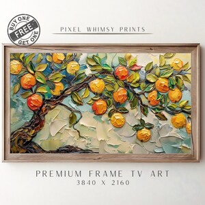Samsung Frame TV Art, Textured Orange Tree TV Art Digital Download ...