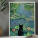 Monet Waterlily Cat Print, Claude Monet Cat Poster, Cat Art, Funny Cat ...