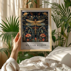 William Morris Dragonfly Print, William Morris Poster, William Morris Exhibition Print, Vintage ...