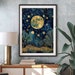 William Morris Moon and Stars Print, William Morris Moon Night Poster ...