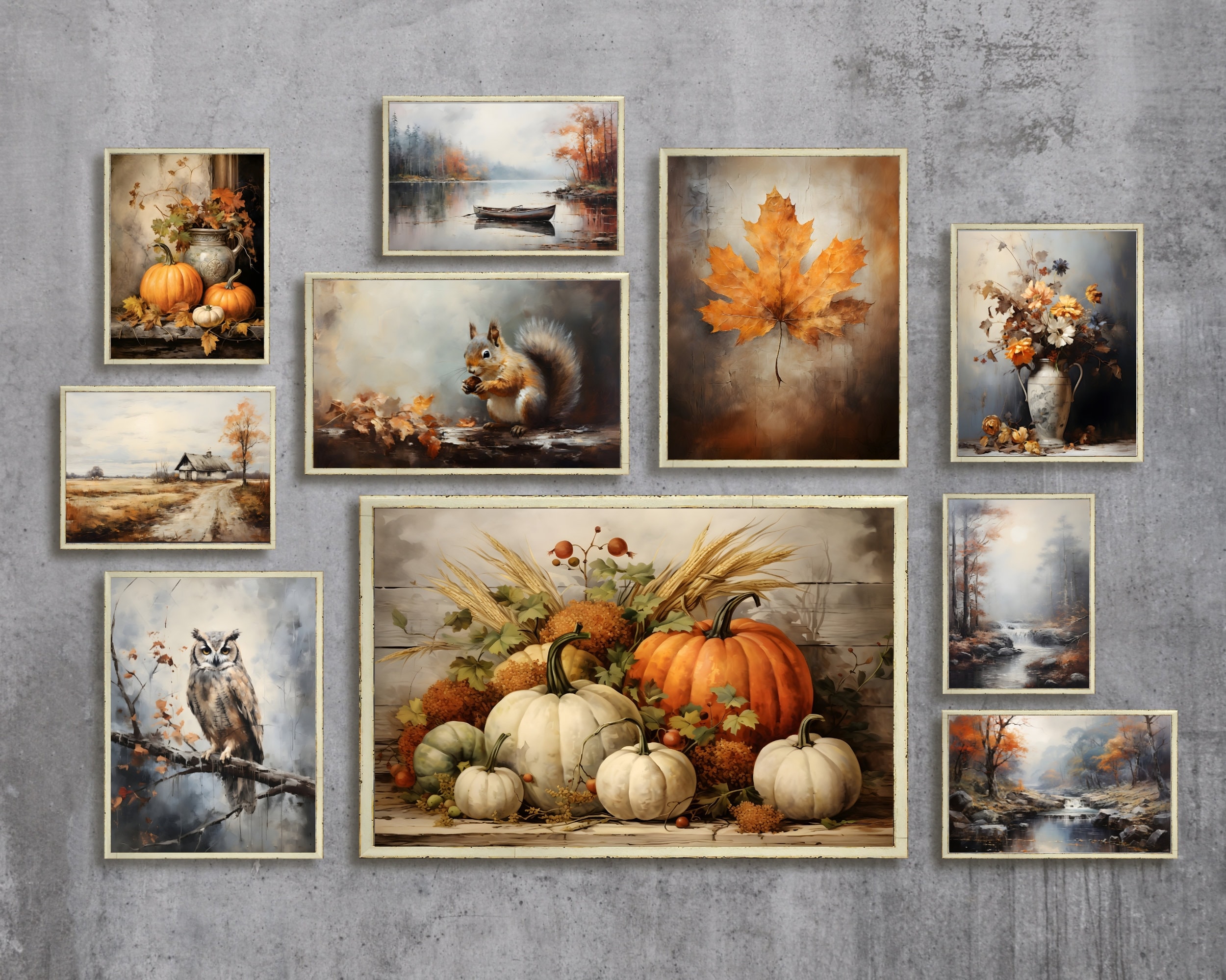 Autumn Gallery Wall Prints Set of 10, Fall Printable Art Gallery, Wall ...