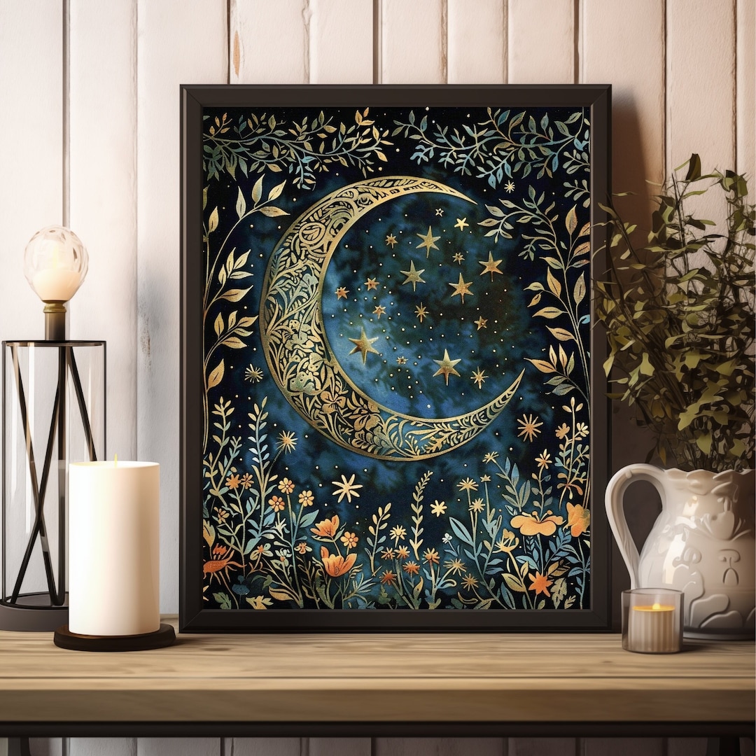 William Morris Moon and Stars Print, William Morris Exhibition Print ...