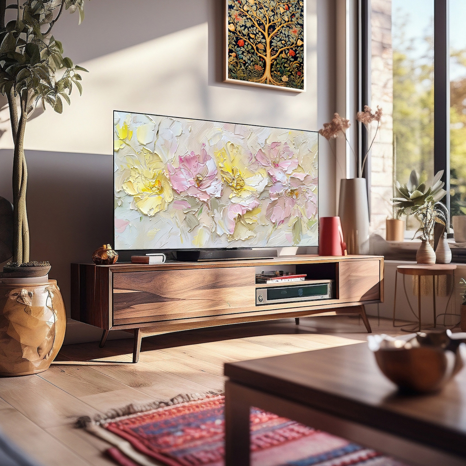 Samsung Frame TV Art for Spring, Textured Flower Digital Download ...