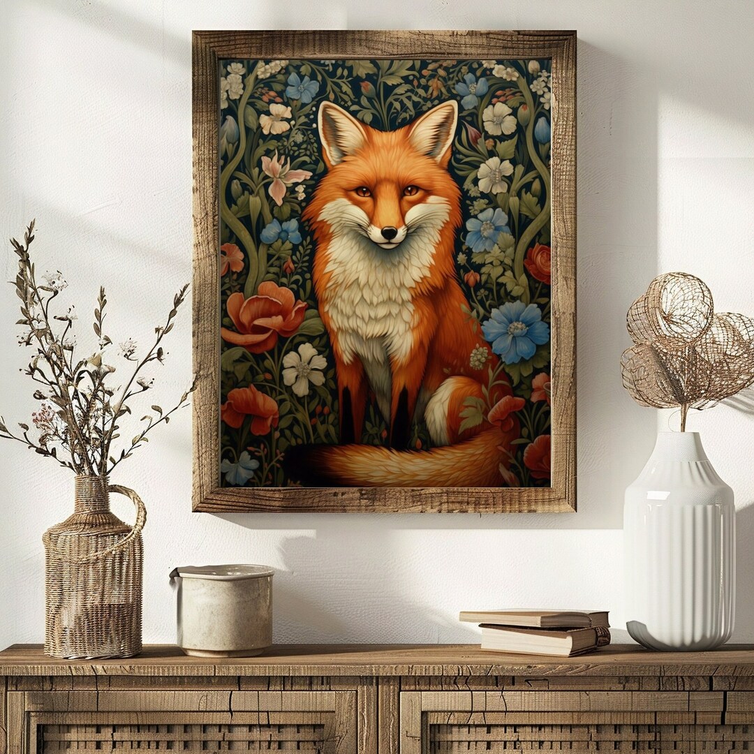 William Morris Print, William Morris Exhibition Print, Fox William Morris Poster, Vintage Wall ...