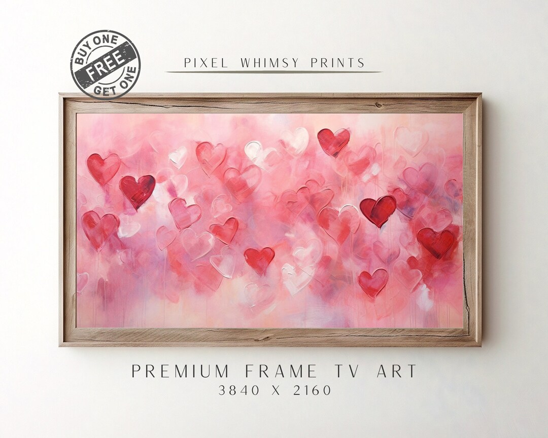Valentine's Day Samsung Frame TV Art, Valentine Hearts Frame TV Art ...