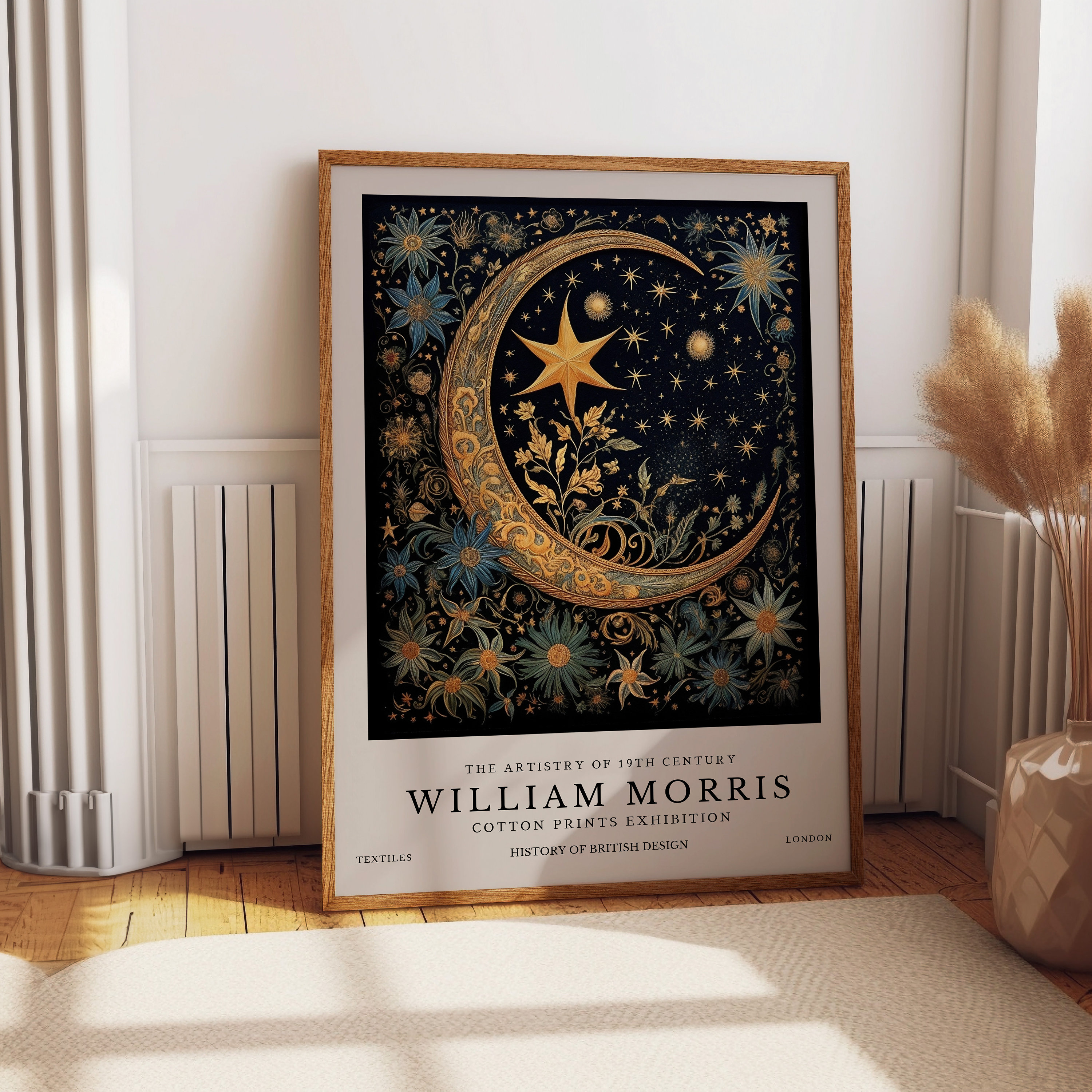 William Morris Print, Moon and Stars William Morris Poster, William ...