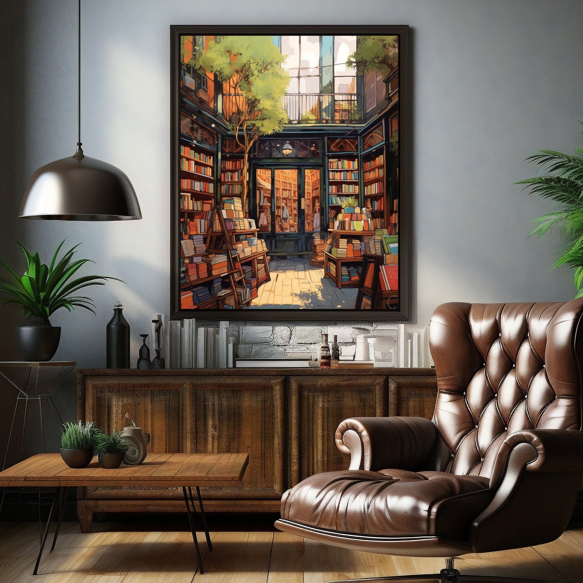 Vintage Book Store Print, Book Shop Print, Book Nook Poster, Reading ...