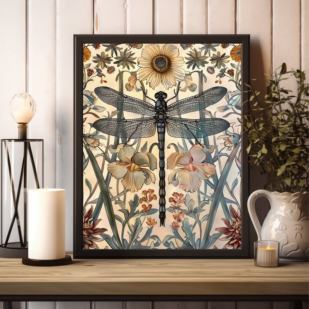 William Morris Print Dragonfly, William Morris Exhibition Print, William Morris Poster, Vintage ...