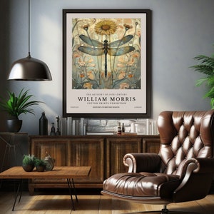 William Morris Dragonfly Print, William Morris Poster, William Morris Exhibition Print, Vintage ...