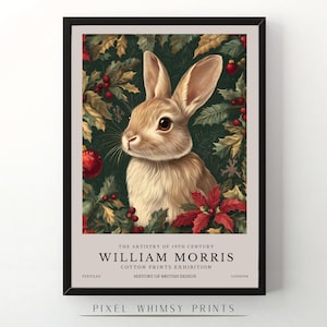 William Morris Bunny Print, William Morris Christmas Rabbit Poster ...
