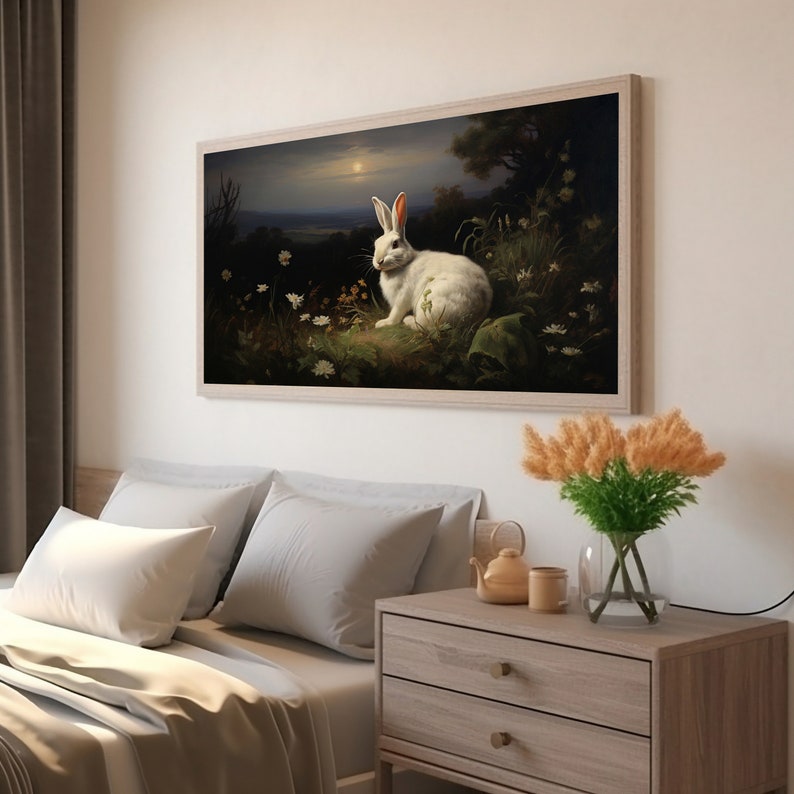 Samsung Frame TV Art, Vintage Easter Bunny TV Art, Hare Bunny Tv Art ...