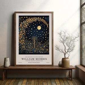 William Morris Moon and Stars Print, William Morris Exhibition Print ...