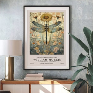 William Morris Dragonfly Print, William Morris Poster, William Morris Exhibition Print, Vintage ...
