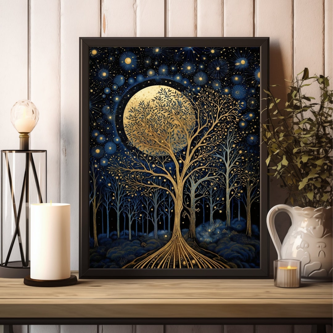 William Morris Star and Moon Print, William Morris Poster, William ...