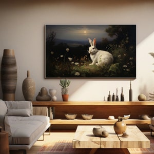 Samsung Frame TV Art, Vintage Easter Bunny TV Art, Hare Bunny Tv Art ...