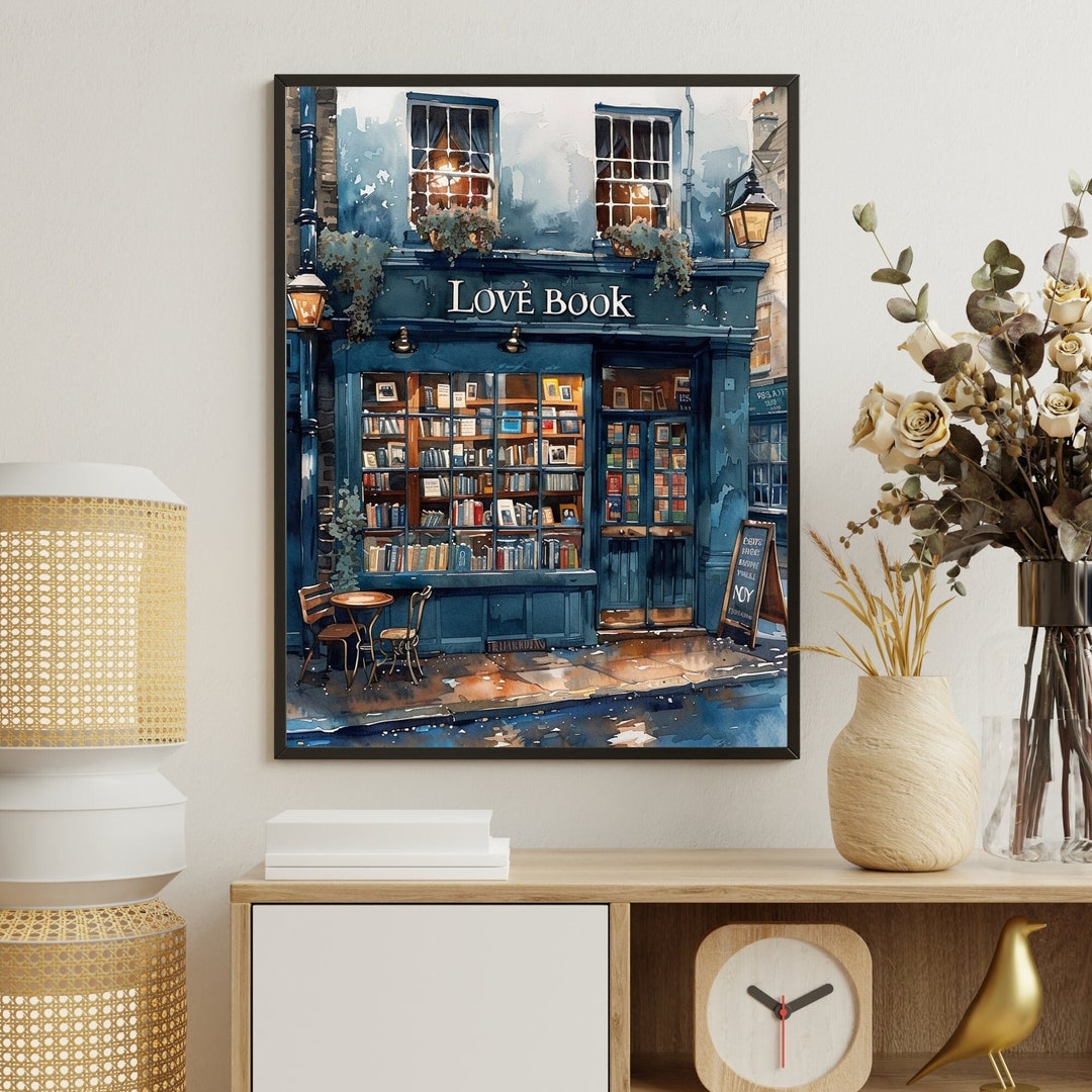 Book Store Print, Bookshop Poster, Reading Gift, Travel City Poster ...