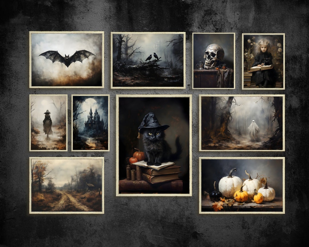 Gallery Wall Prints Halloween Printable Art, Dark & Moody Halloween ...