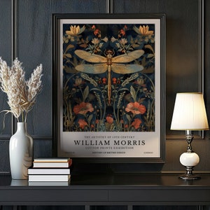 William Morris Dragonfly Print, William Morris Poster, William Morris Exhibition Print, Vintage ...