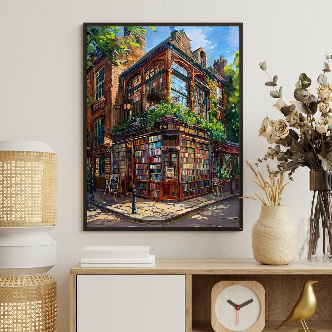 Book Store Print, Bookshop Wall Art, Reading Gift, Travell City London ...