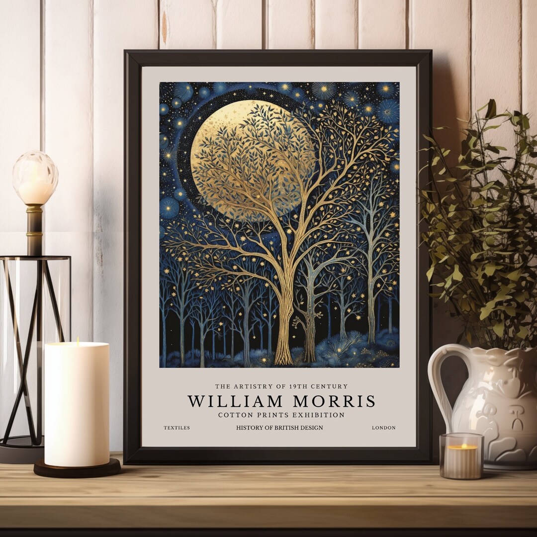 William Morris Star and Moon Print, William Morris Poster, William ...