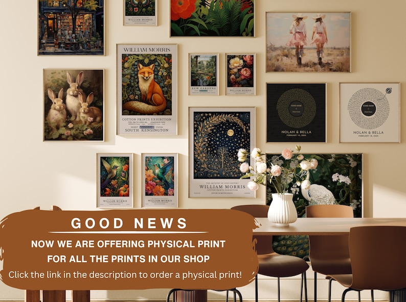 William Morris Moon and Star Print, William Morris Exhibition Print ...