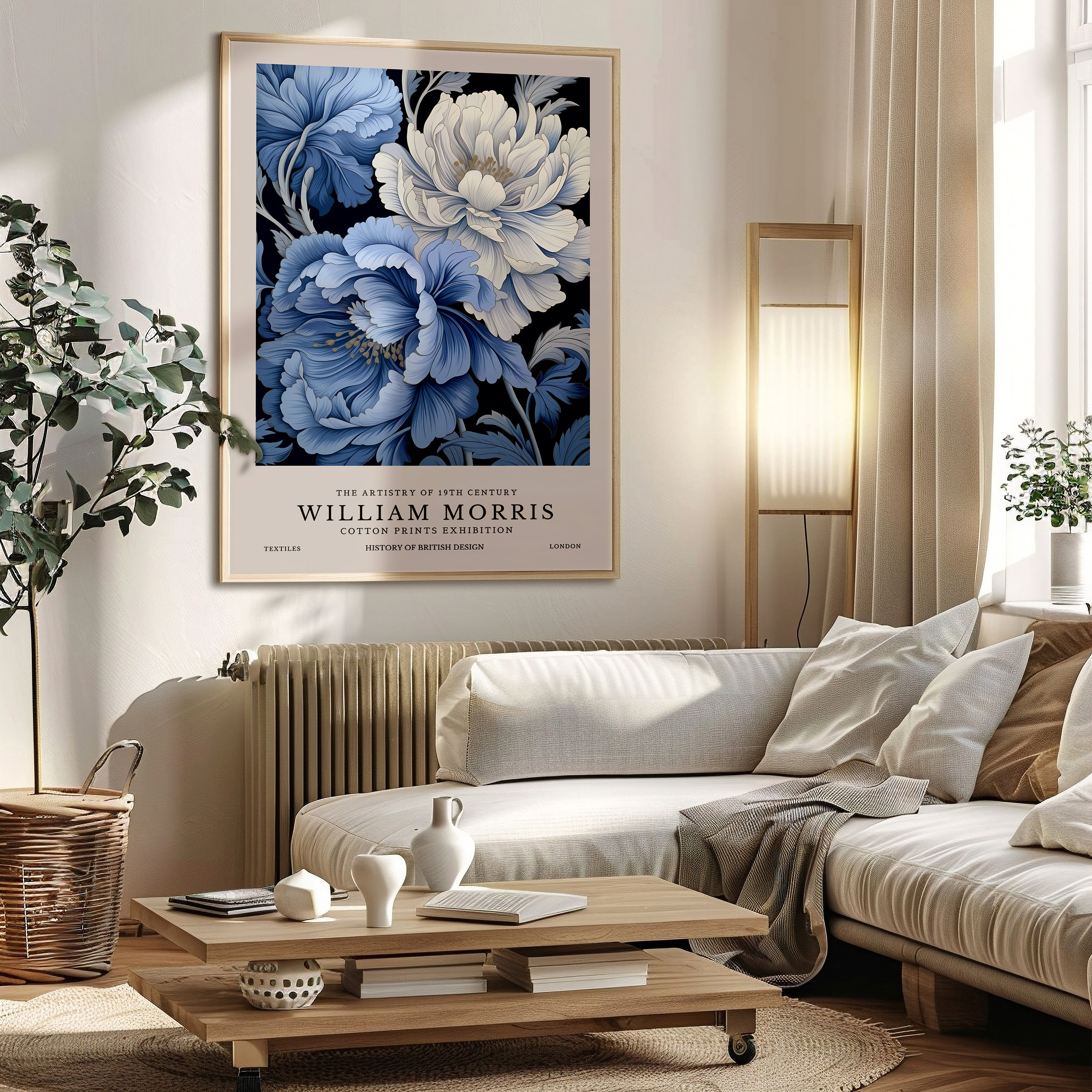 William Morris Blue Floral Prints, William Morris Exhibition Print ...