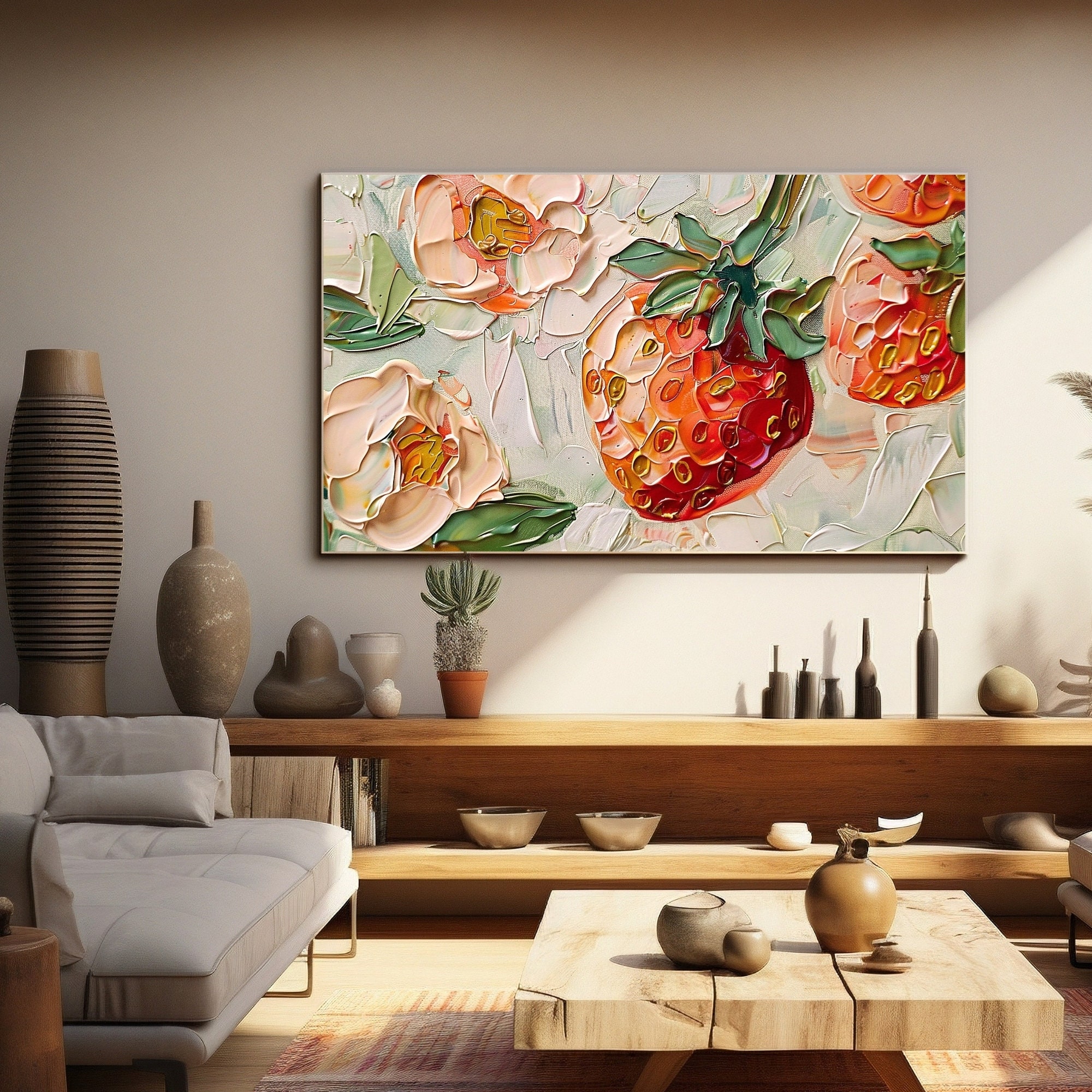 Samsung Frame TV Art, Strawberry TV Art Digital Download, Colorful ...