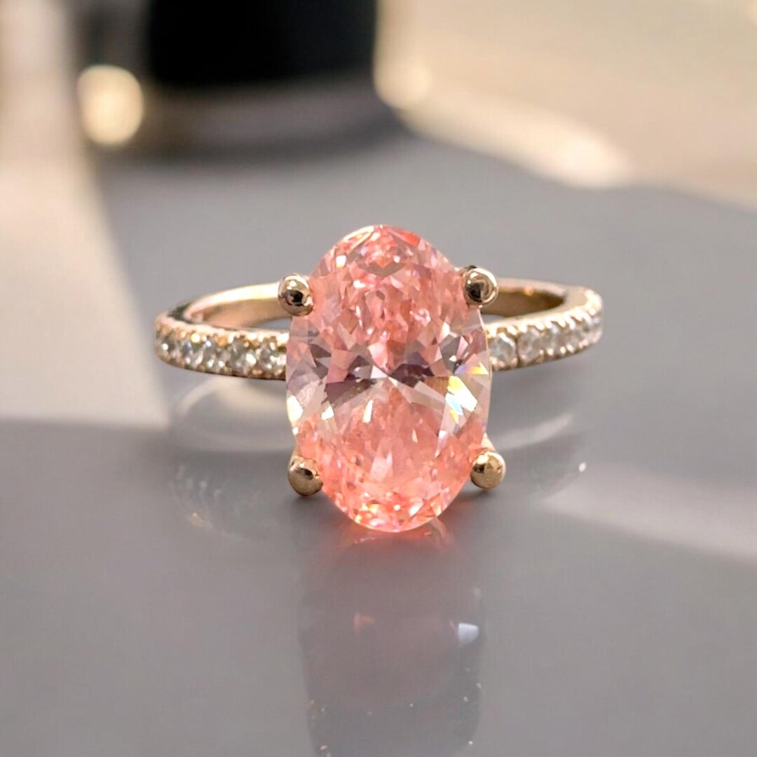 2 CARAT OVAL Cat Fancy Pink Vivid IGI Lab-grown Diamond, 14K Gold - Etsy